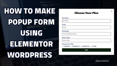 How To Make A Popup Form Using Wordpress Elementor Popup Youtube