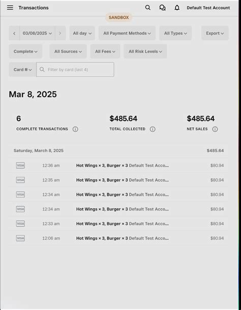 Square Sandbox Account Not Showing Orders On Dashb The Square