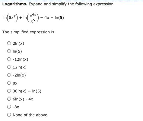 Solved Logarithms Expand And Simplify The Following