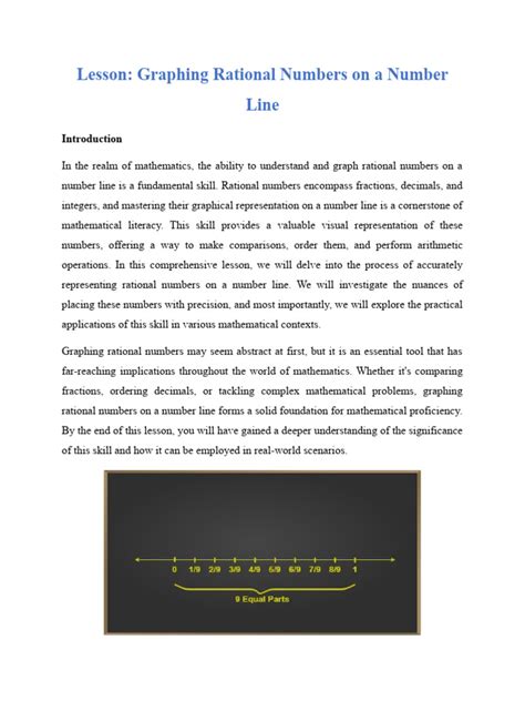 lesson 2 graphing rational numbers on a number line pdf numbers integer
