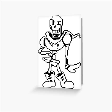 Undertale Papyrus Pixel Art Greeting Card By Rubbleheart Redbubble