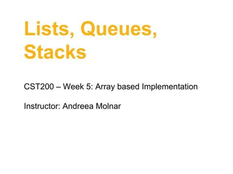 Lists Queues And Stacks Pptx