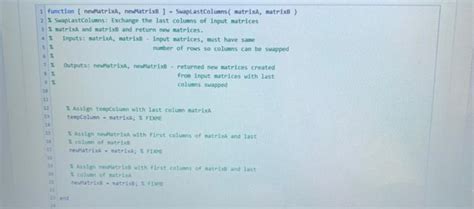 Solved Swapping Last Matrix Columns Swap The Last Column Of