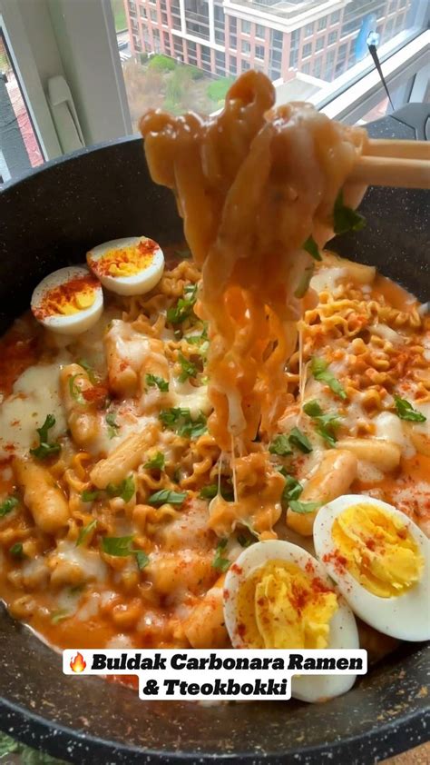 🔥 Buldak Carbonara Ramen And Tteokbokki In 2025 Rice Cake Recipes