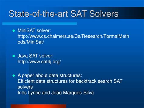 Ppt Data Structures For Sat Solvers The 2 Literal Representation