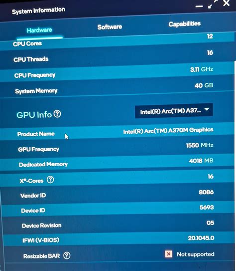 Intel Arc Control Prompts [resizable Bar General Not Supported] Intel Community