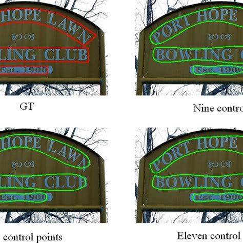 Text Instance Boundary Curve Fitted With Different Number Of Control