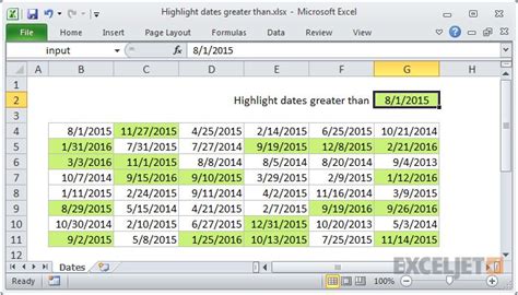 Excel Formula Highlight Dates Greater Than Excel Excel Tutorials Vlookup Excel