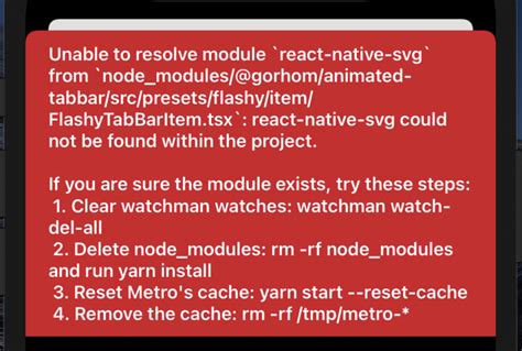 React Native Svg Could Not Be Found Issue Gorhom React Native Animated Tabbar GitHub
