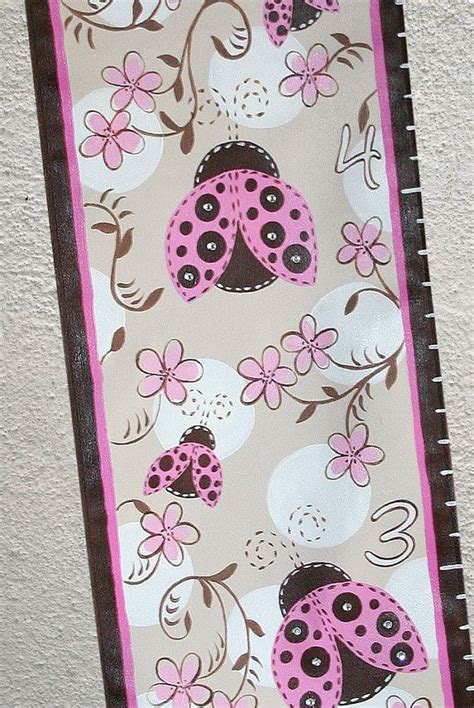 Canvas Growth Chart Custom Ladybug Pink By Sweetdreammurals 75 00 Growth Chart Growth Chart