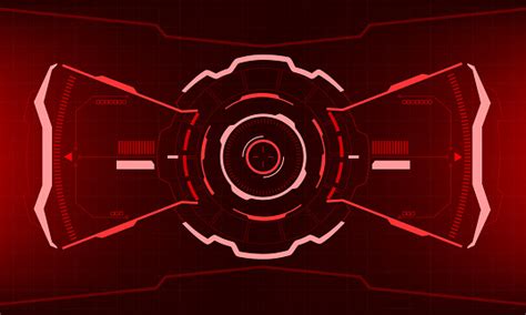 Hud 공상 과학 인터페이스 화면보기 빨간색 기하학적 디자인 가상 현실 미래 기술 창조적 인 디스플레이 벡터 0명에 대한 스톡 벡터 아트 및 기타 이미지 Istock