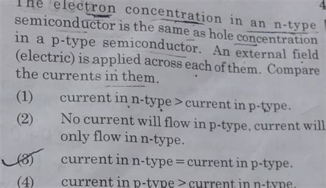 Answered He Electron Concentration In An N Type Semiconductor Is The
