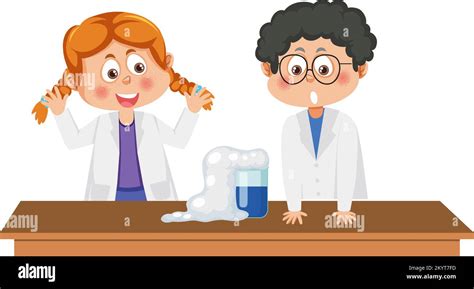 Student Doing Science Experiment Illustration Stock Vector Image And Art