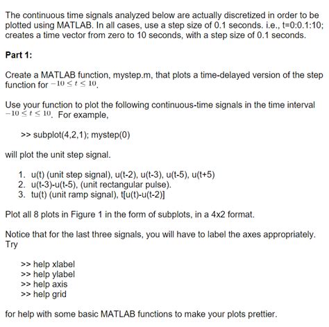 Solved The Continuous Time Signals Analyzed Below Are