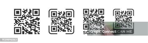 Qr 코드 아이콘입니다 액자를 스캔합니다 스마트폰용 Qr코드 결제 및 식별 바코드 벡터 일러스트 레이 션입니다 Brand Name Smart Phone에 대한 스톡 벡터