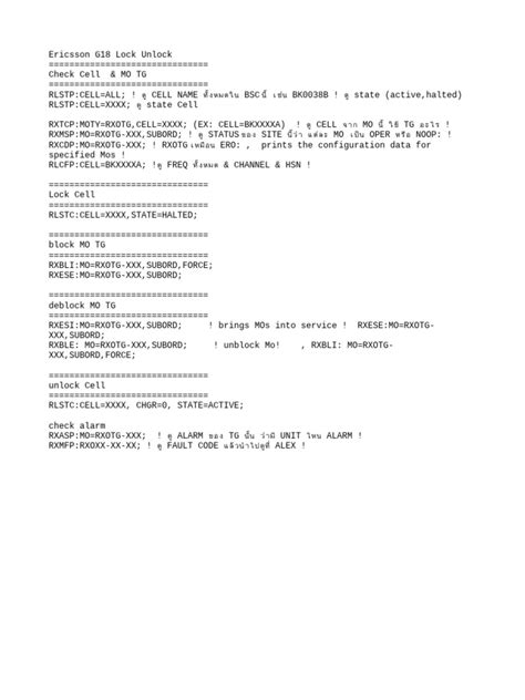 2g ericsson command pdf