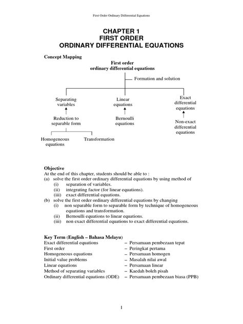 Chapter 1 First Order Ode Part I Tms2033 Pdf