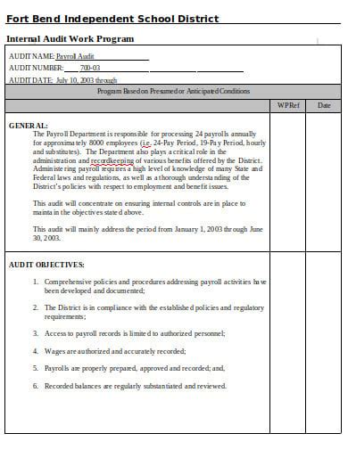 Payroll Audit Report Templates In PDF DOC