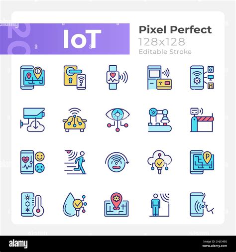 Iot Pixel Perfect Rgb Color Icons Set Stock Vector Image And Art Alamy