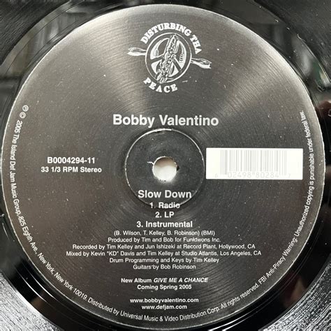 Bobby Valentino Slow Down B0004294 11 12inch Ticro Market