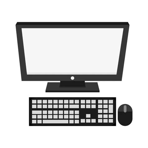 Computer Monitor Mouse And Keyboard Icon — Stock Vector © Jemastock