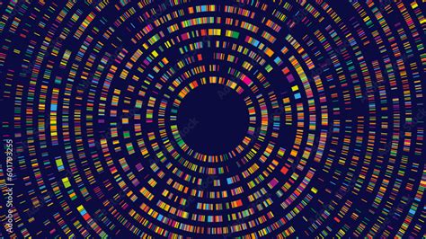 Dna Test Infographic Genome Sequence Map Radial Two Dimensional