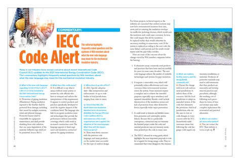 Commentary IECC Code Alert Insulation Outlook Magazine