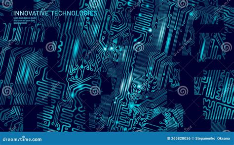 Circuit Board Cpu Microchip Abstract High Hi Tech Electric Background Blue Gradient Motherboard