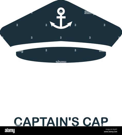 Captains Cap Icon Monochrome Style Design Ui Pixel Perfect Simple Symbol Captains Cap Icon