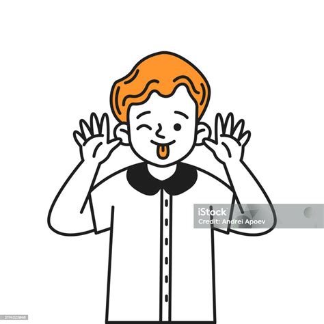 장난 꾸러기 소년 만들기 재미 있은 얼굴 컬러 선 벡터 아이콘 2차 도형에 대한 스톡 벡터 아트 및 기타 이미지 2차 도형 감정 낙서 드로잉 Istock