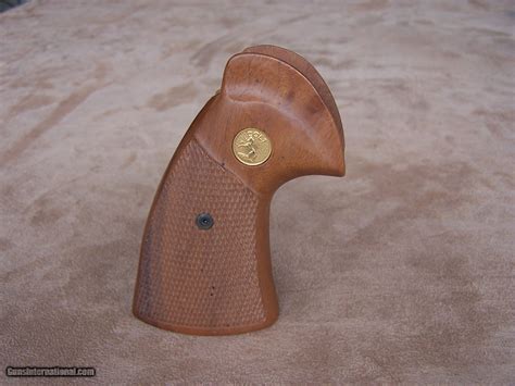 Original Colt Python Grips With Gold Medallions