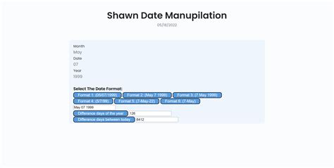 Github Abc5051001date Manipulation Web App For Date Manipulation