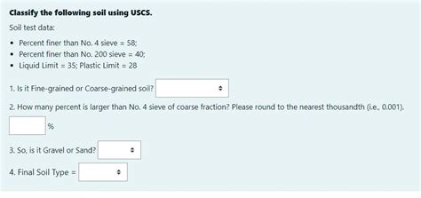 Solved Classify The Following Soil Using USCS Soil Test Chegg Com