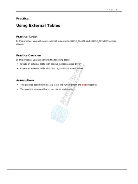 Practice Using External Tables Pdf Table Database Databases
