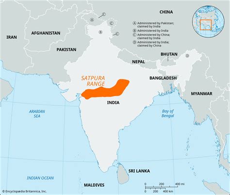 Satpura Range Map West Flowing Peninsular Rivers Narmada Tapti