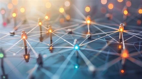 Abstract Representation Of A Network Connection System With Glowing Nodes And Lines Showcasing