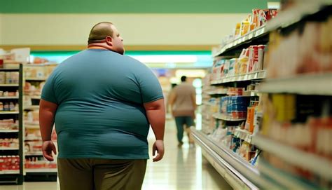 슈퍼마켓 Ai Generative의 뚱뚱한 남자 프리미엄 사진