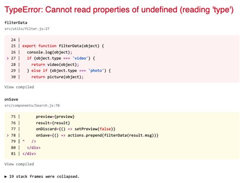 Javascript React Read Properties Of Undefined Reading Type