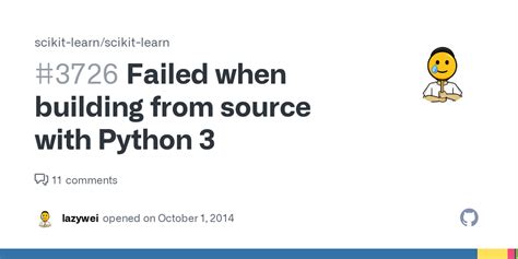 Failed When Building From Source With Python Issue Scikit Learn Scikit Learn Github