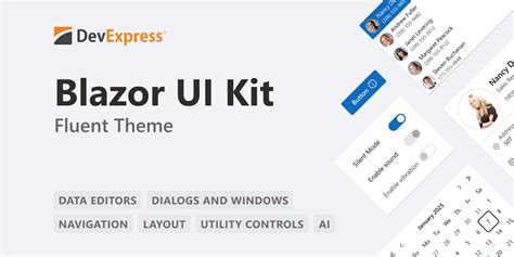 Blazor UI Kit Fluent Theme Figma
