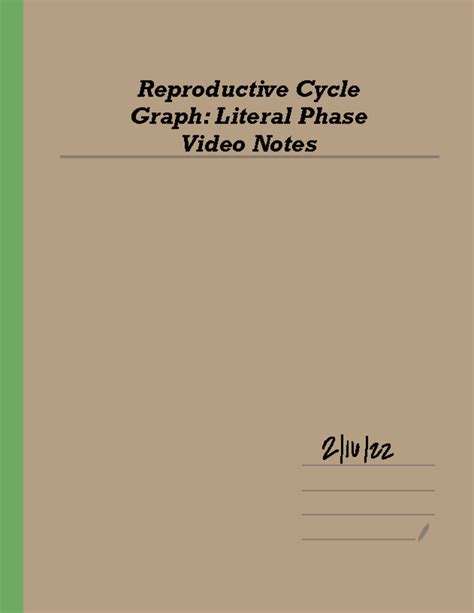 Reproductive Cycle Graph Literal Phase Video Notes Reproductive Cycle Graph Literal Phase
