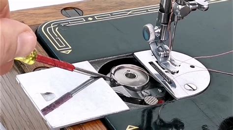 Adjusting The Lower Bobbin Tension On A Vintage Singer Sewing Machine