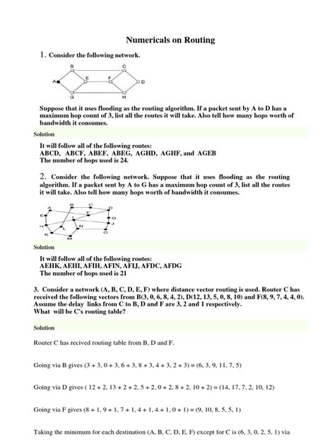 Numericals On Routing Pdf Routing Computer Networking Numericals On Routing Pdf Routing Computer Networking
