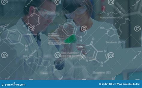 Animation Of Data Processing Over Scientists Laboratory Stock Footage Video Of Female