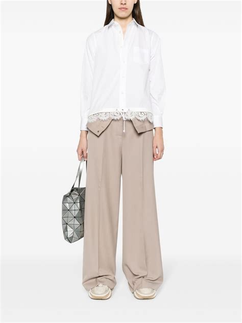 Sacai 레이스 트리밍 드로스트링 헴 셔츠 페칭