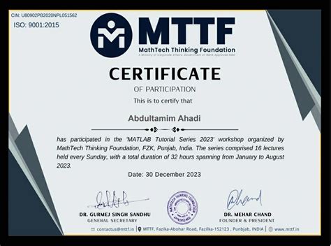 I Participated In The Matlab Tutorial Series 2023 Workshop Organized