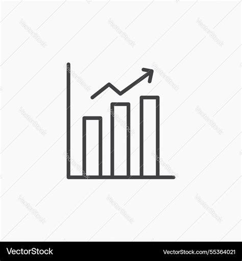 Chart Histogram Icon Isolated In Black Line Vector Image