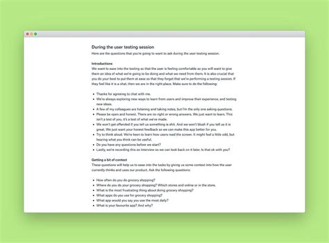 A Simple User Testing Script For Running Great Sessions By Shane