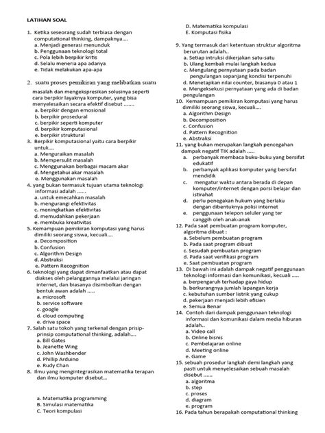 Latihan Soal Informatika Pdf