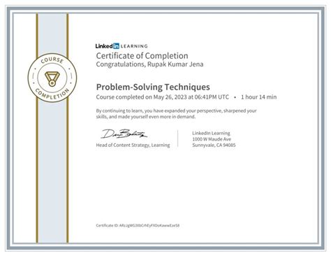 Rupak Kumar Jena On Linkedin Certificate Of Completion